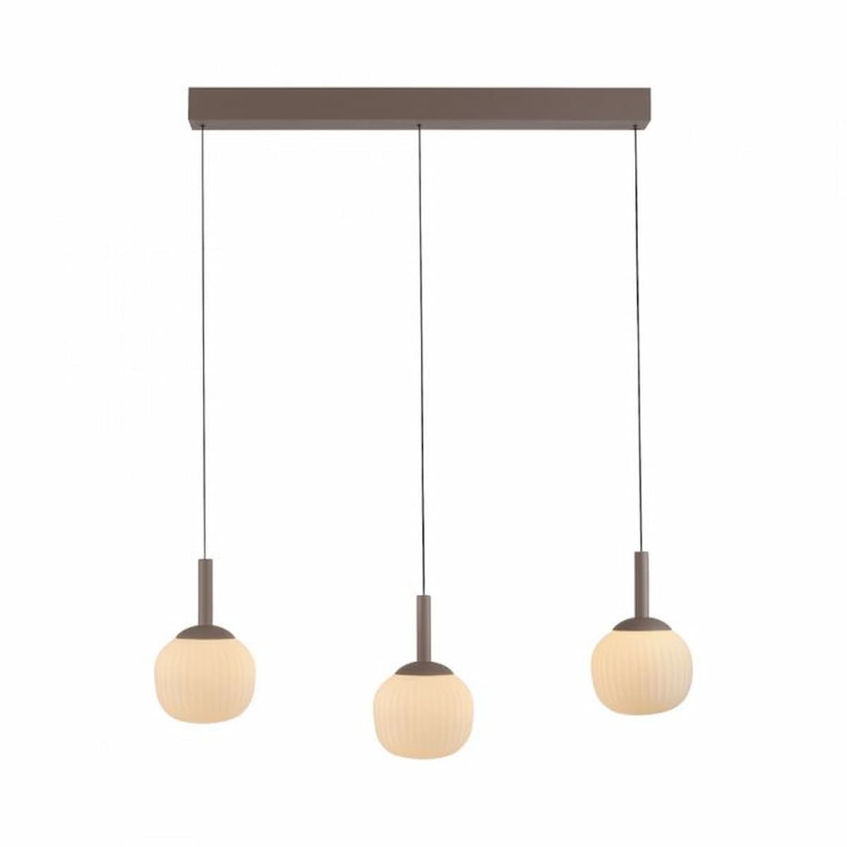 LED pendant light NAMI, sand-coloured, elongated, dimmable, Comfort ...